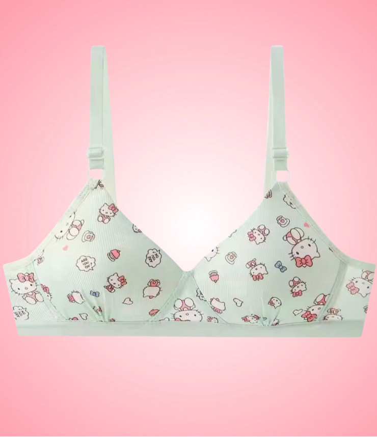Hello Kitty Print Soft Cup Bra Green – Pastel Sanrio